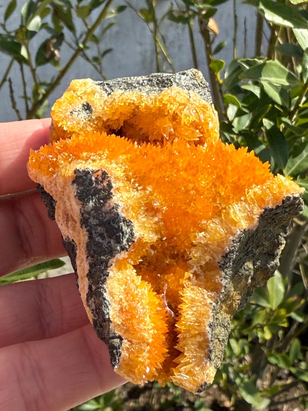 Beautiful Orange Spiked Calcite From Grabiszyce Quarry, Poland. Crystal ...
