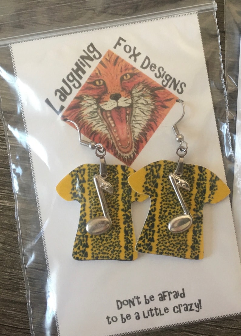 Steve Perry’s Iconic Cheetah T-shirt Earrings Silver-tone Earwire With ...