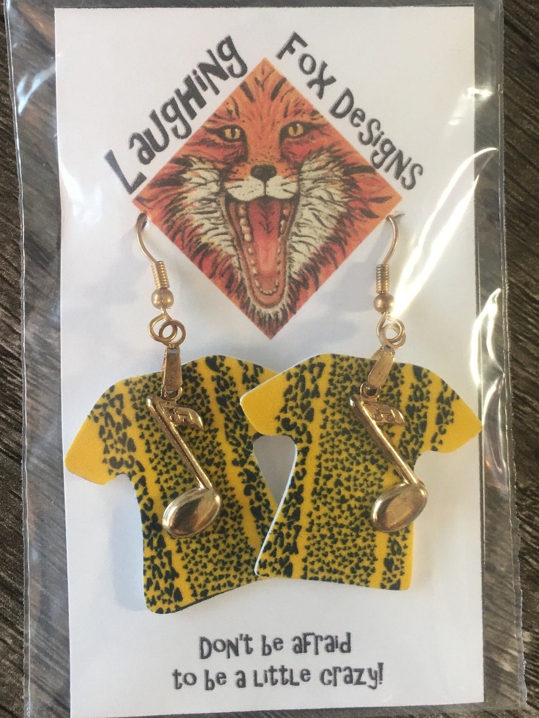 Steve Perry’s Iconic Cheetah T-shirt Earrings Gold-tone Earwire With a ...