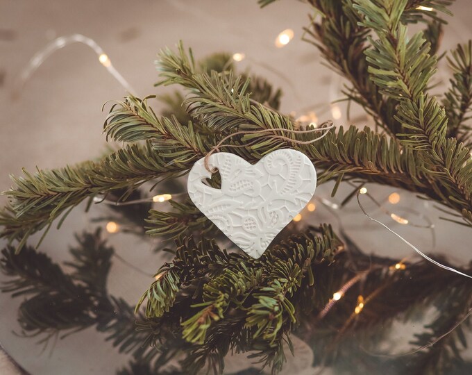 Christmas Heart, Set of 5 Christmas Tree Ornaments, Minimalist ...