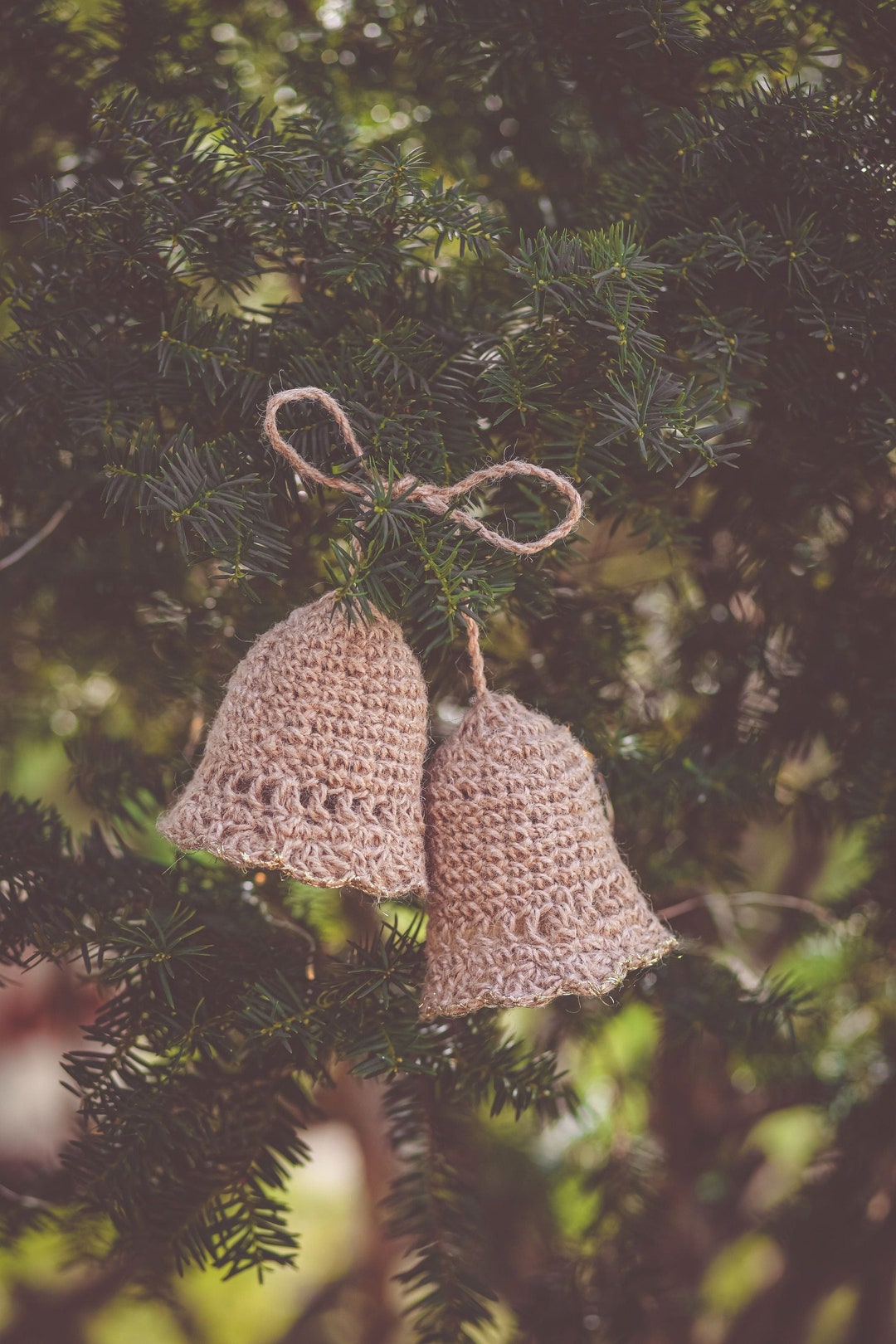 Knitted Christmas Bell, Crochet Bell, Crochet Christmas Bell Ornaments ...