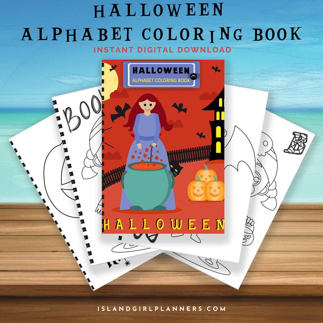 Halloween Alphabet Coloring Book, Goodnotes, Notability, Digital ...