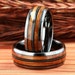 Guitar String Ring, Whiskey Barrel Wood Band, Tungsten Men Wedding Ring ...