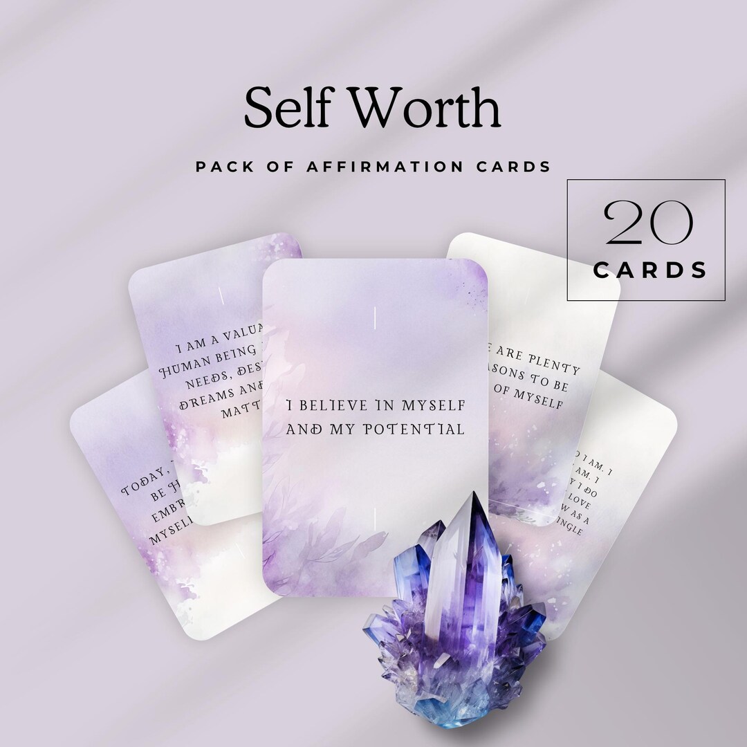Self-worth Affirmation Cards: Printable Positive Affirmations (PDF ...