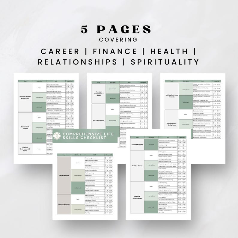 Comprehensive Life Skills Checklist, From Basic to Advanced Living ...