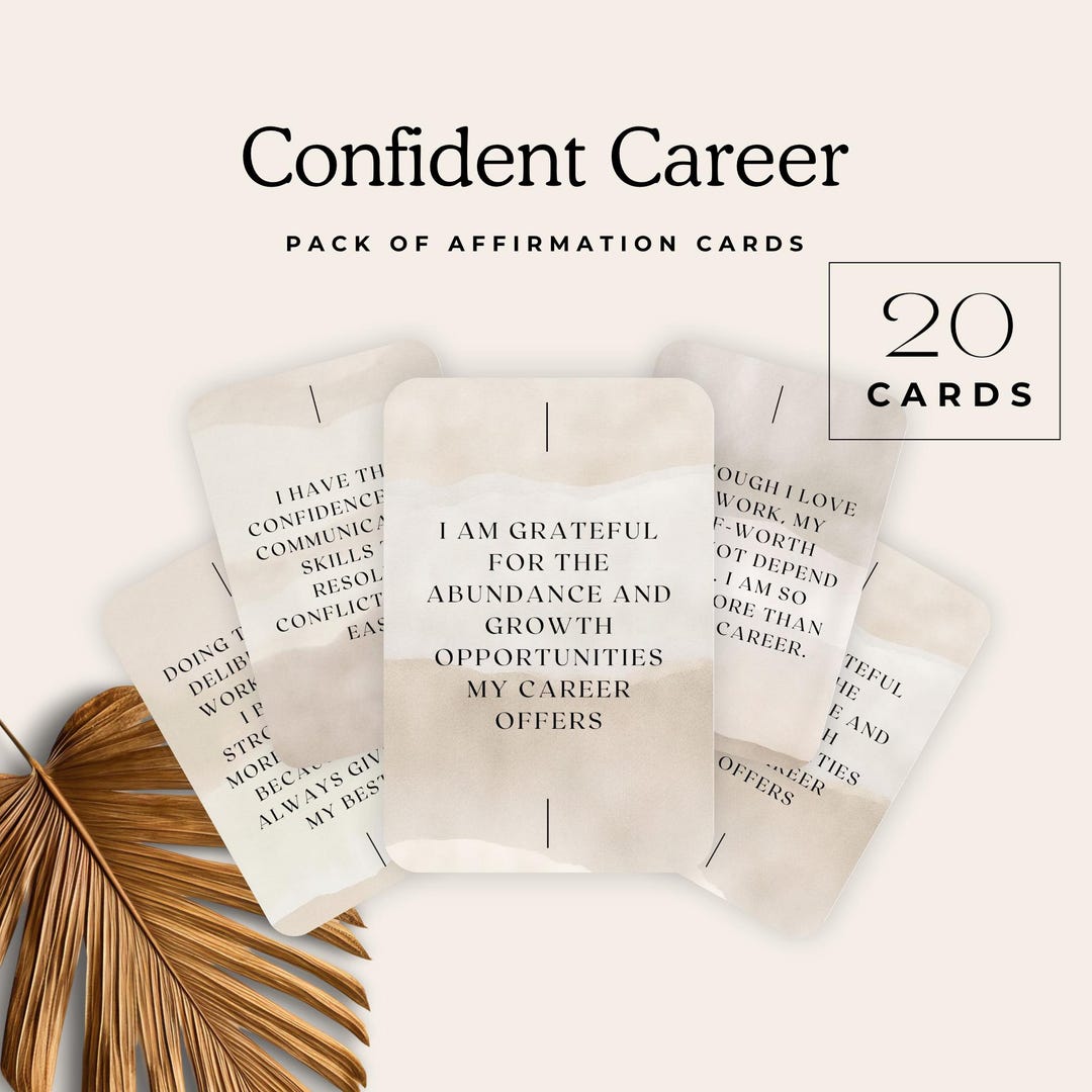 Career Affirmation Cards: Positive Mindset Printable (PDF Download) - Etsy