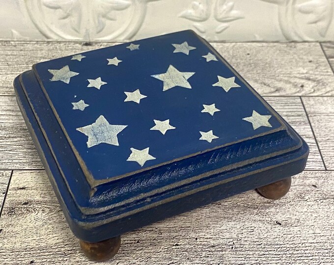 Riser, Wood Riser Stand, Square Riser, Distressed Wood Tray, Farmhouse ...