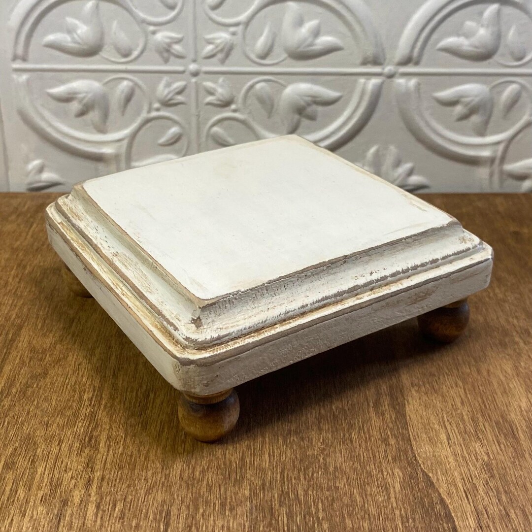 Riser, Wood Riser Stand, Square Riser, Distressed Wood Tray, Farmhouse ...