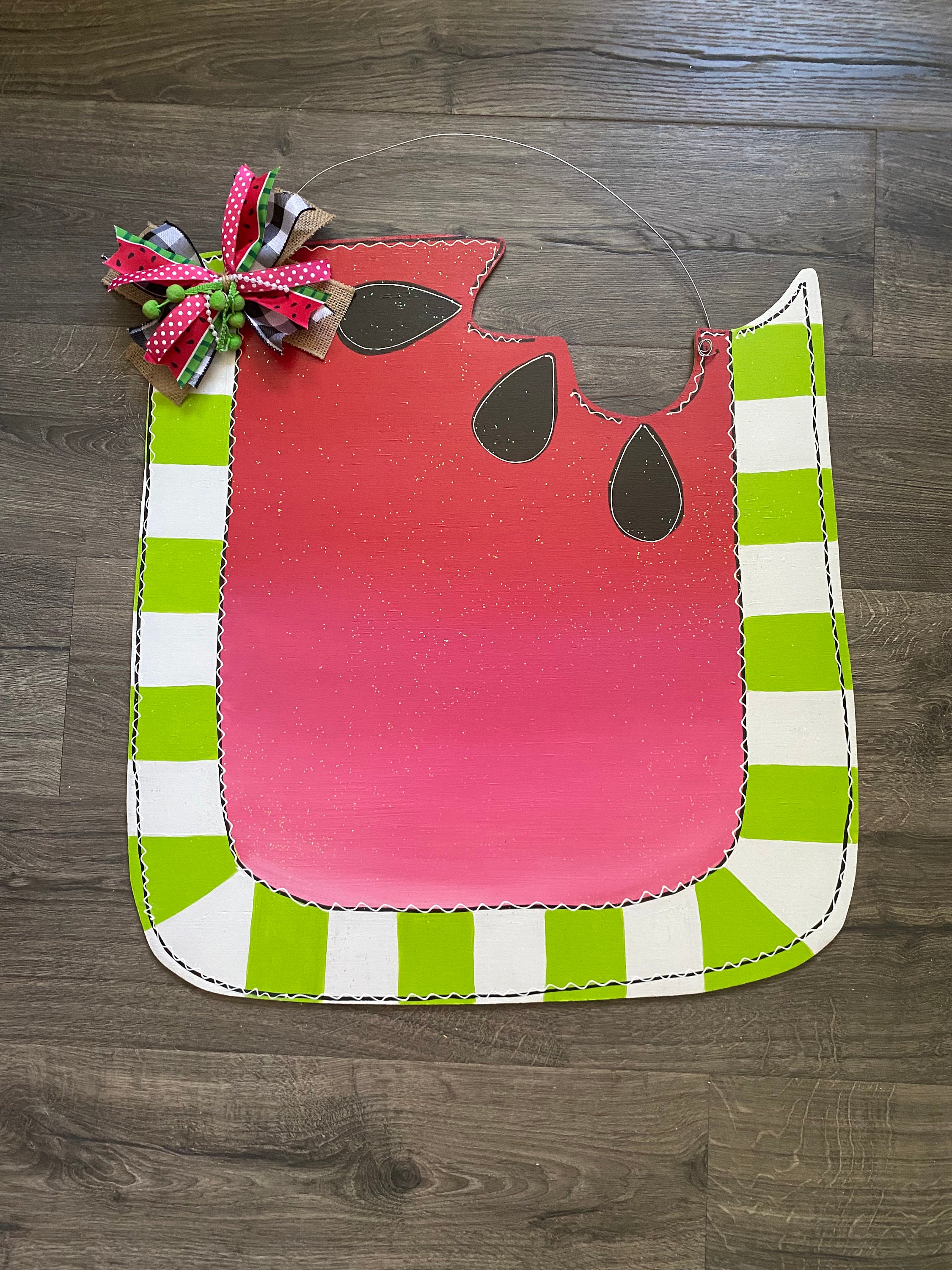 Watermelon Door Hanger Watermelon Door Sign Summer Porch Sign Summer ...