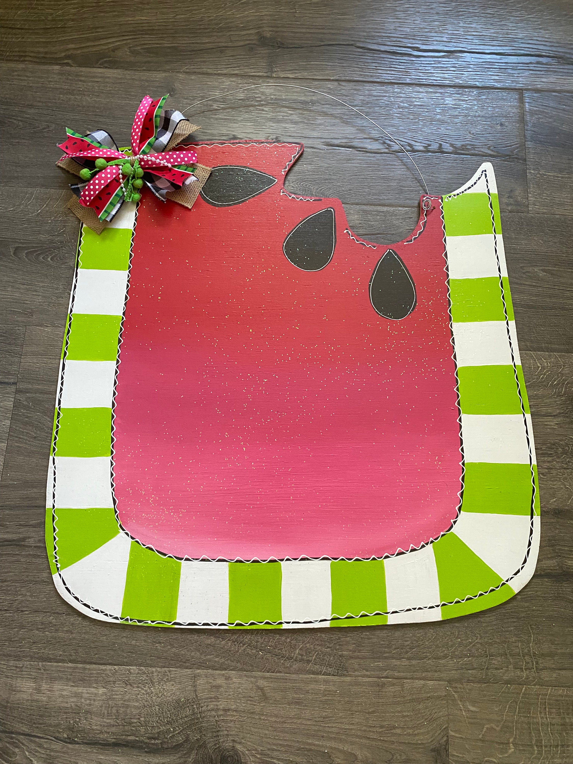 Watermelon Door Hanger Watermelon Door Sign Summer Porch Sign Summer ...