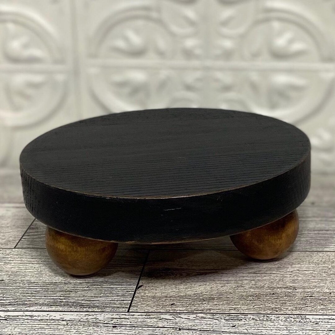 Riser, Wood Riser Stand, Round Riser, Distressed Wood Tray, Farmhouse ...