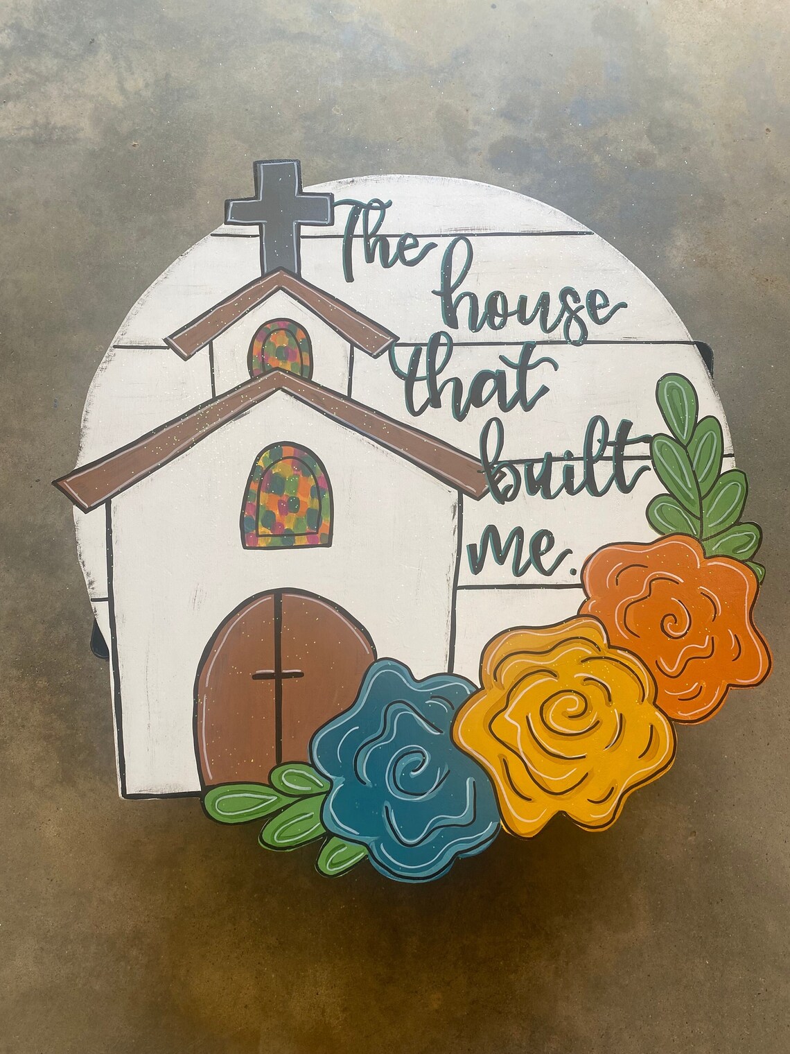 Church Door Hanger, the House That Built Me, All Season Door Sign ...