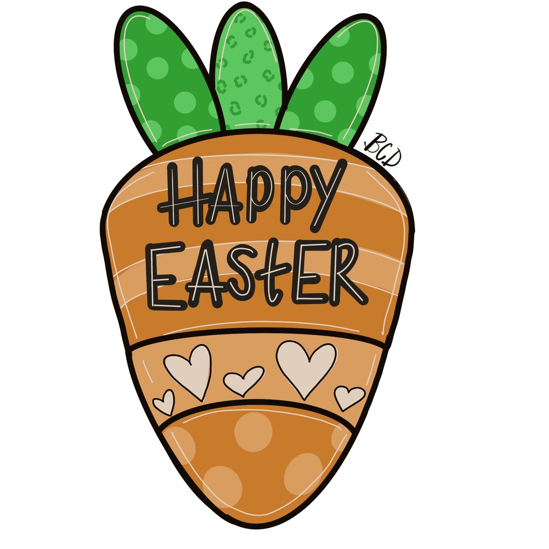 TEMPLATE - Happy Easter Carrot Door Hanger Template - DIY Door Sign ...