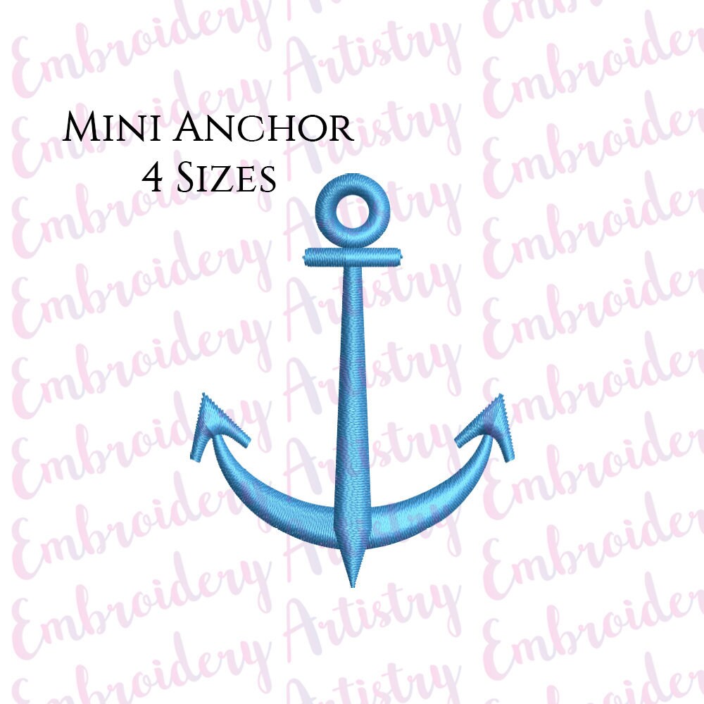 Mini Anchor Embroidery Design Machine Embroidery Anchor | Etsy