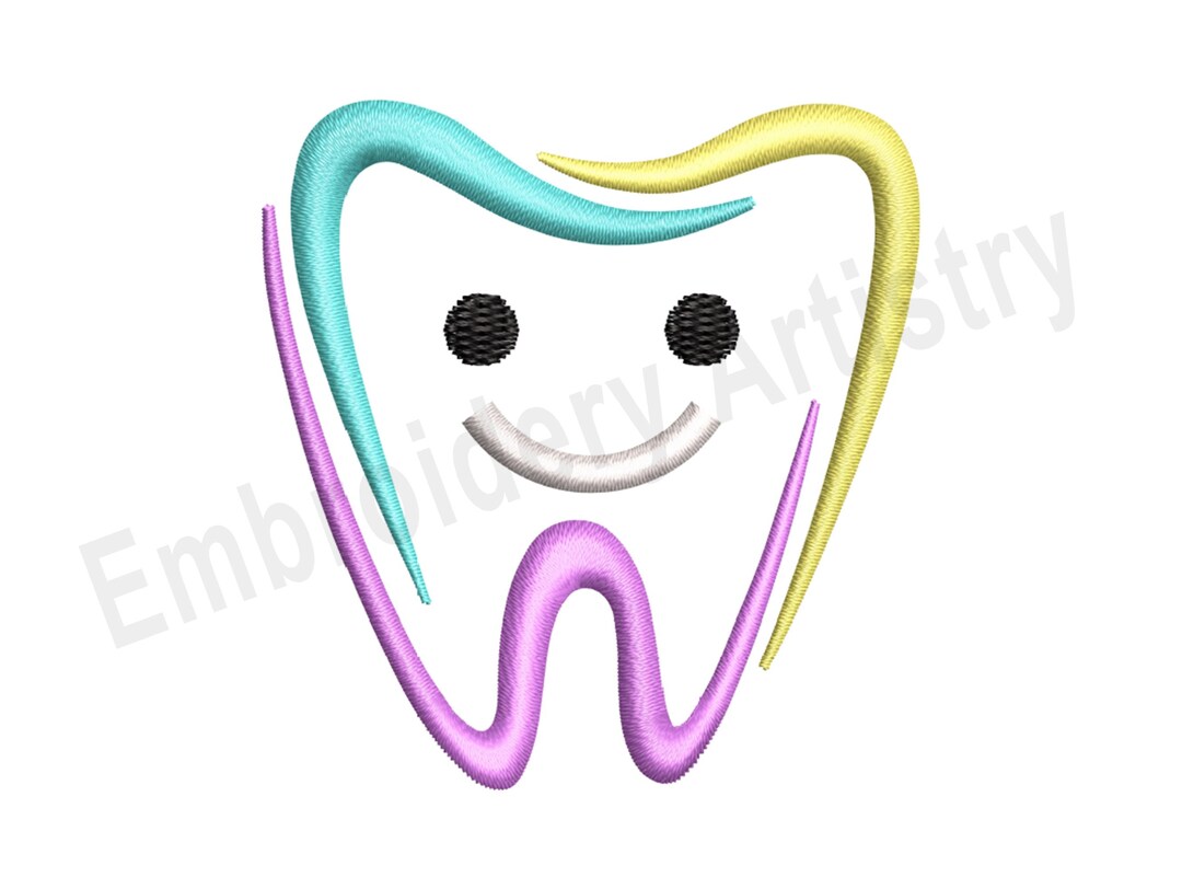 Tooth Embroidery Design Orthodontist Machine Embroidery Mini Tooth ...