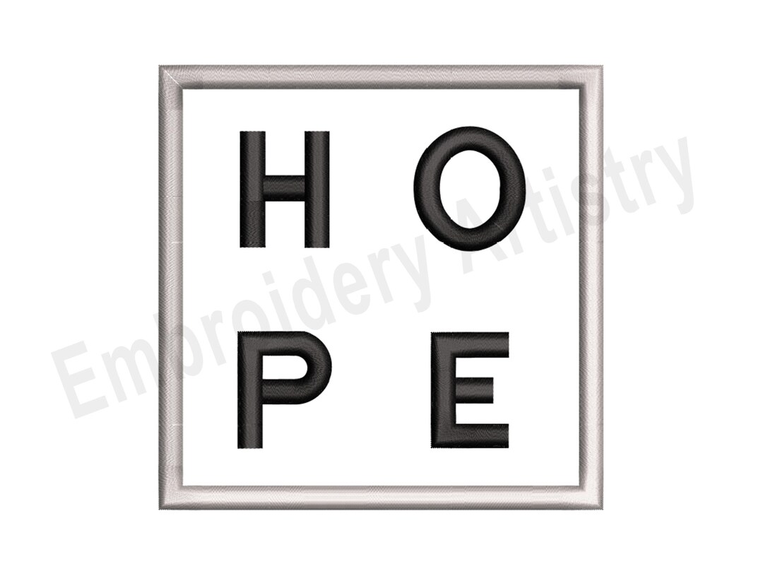 Hope Embroidery Design. Inspirational Embroidery File. Faith Embroidery ...