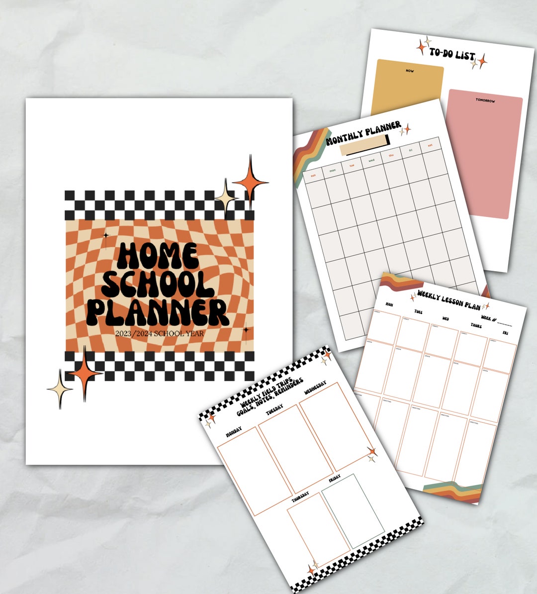 Simple Retro Homeschool Planner - Etsy