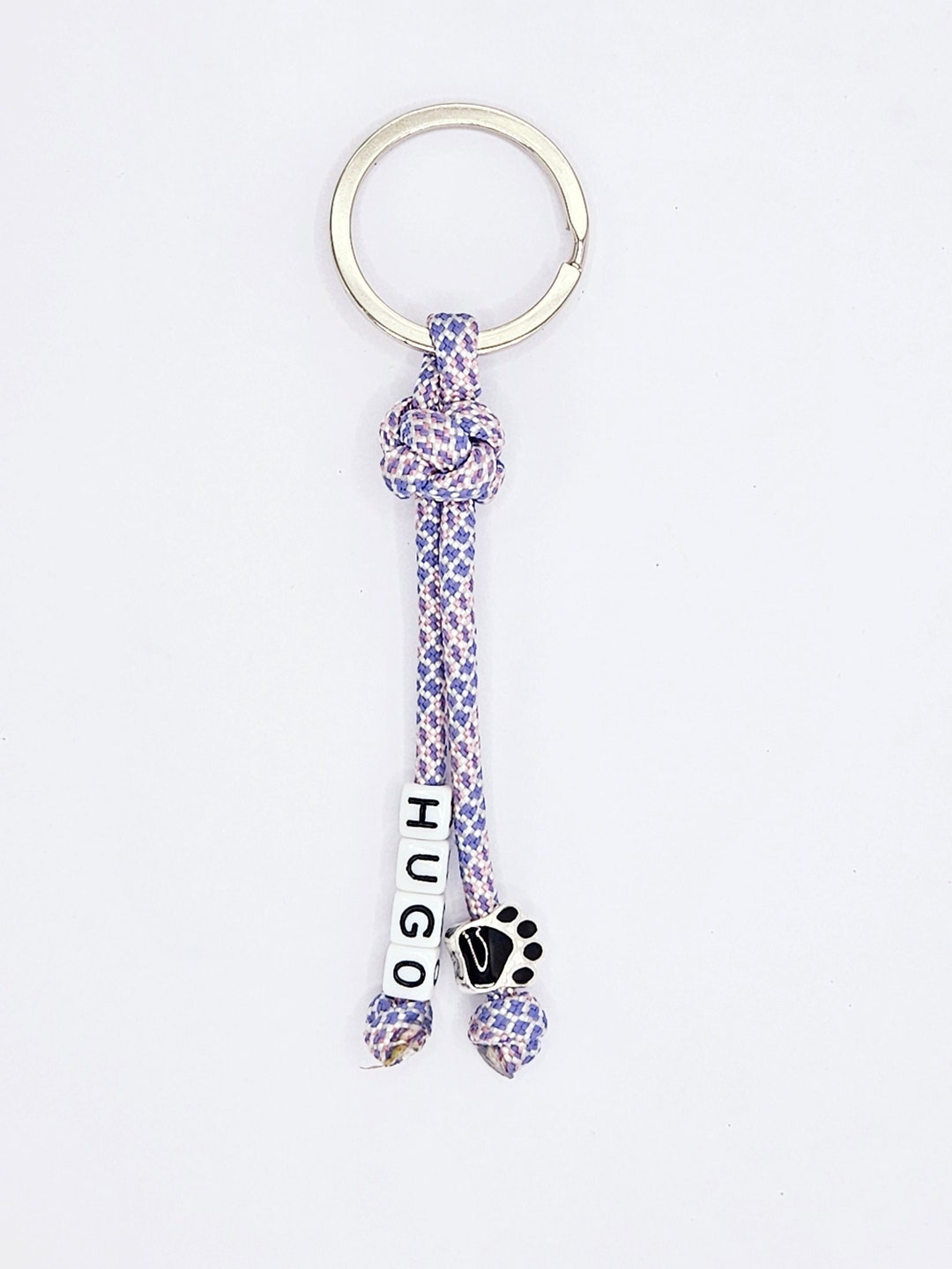 Key Ring With Desired Text and Dog Paw Personalized Key Ring - Etsy