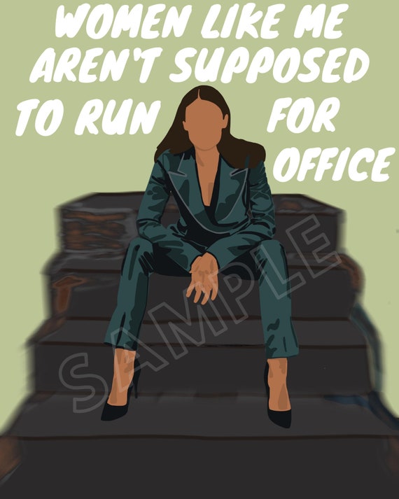 AOC Alexandria Ocasio-cortez Digital Art Download Women | Etsy