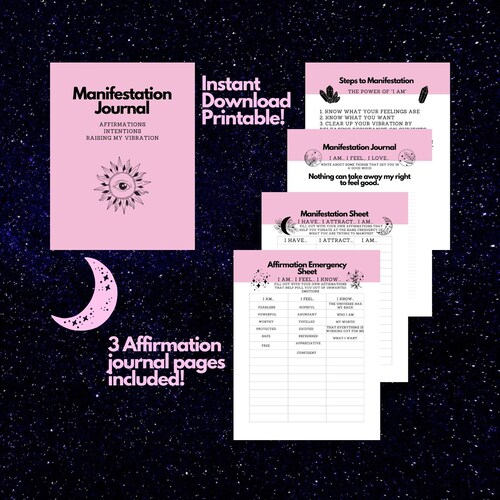 Law of Attraction Journal Wellness Planner Printable - Etsy