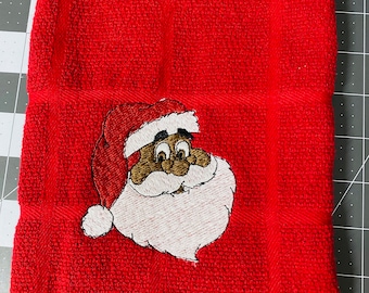 Black Santa Kitchen Towel - Etsy