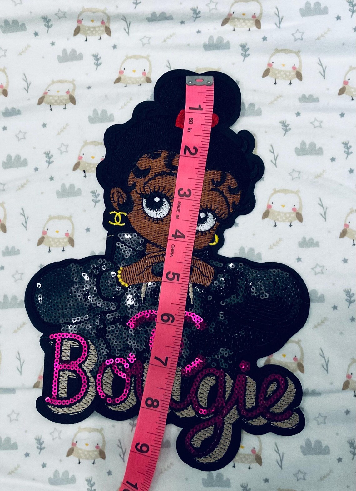 Bougie Lady Sequin & Embroidery Appliqué Patch, African American Woman ...