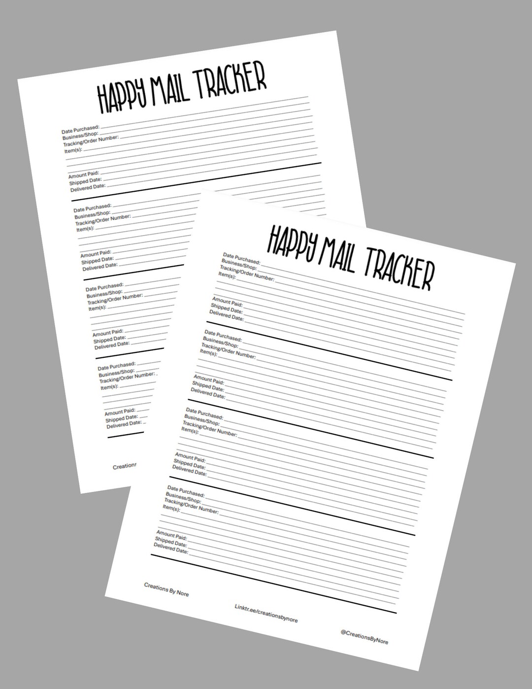 Minimalist Happy Mail Tracker - Etsy