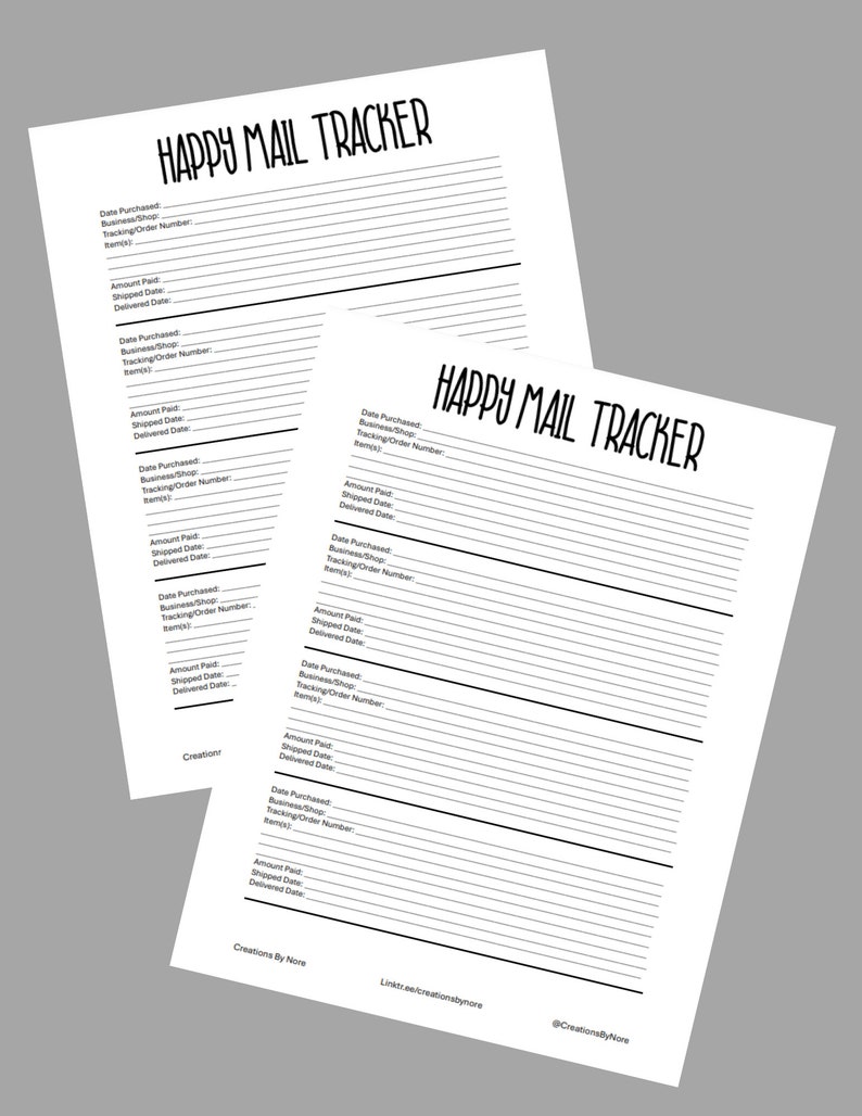 Minimalist Happy Mail Tracker - Etsy