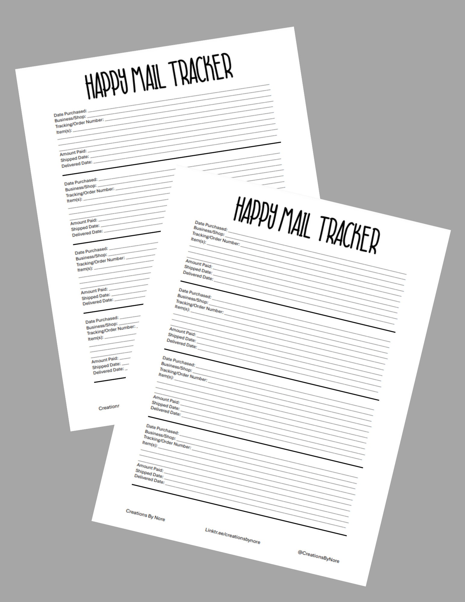 Minimalist Happy Mail Tracker - Etsy