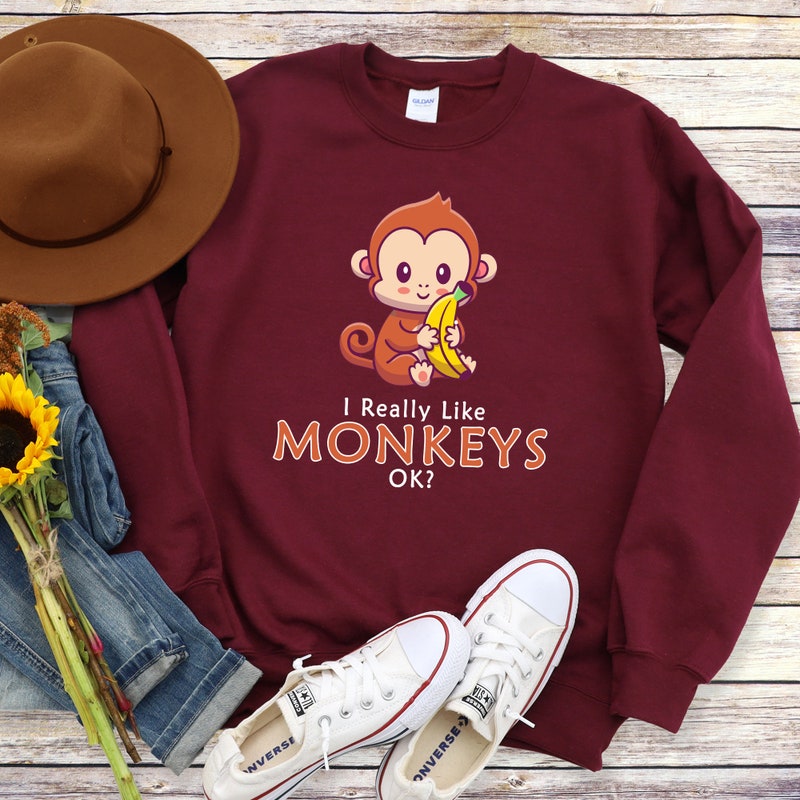 Monkey Sweatshirt - Etsy