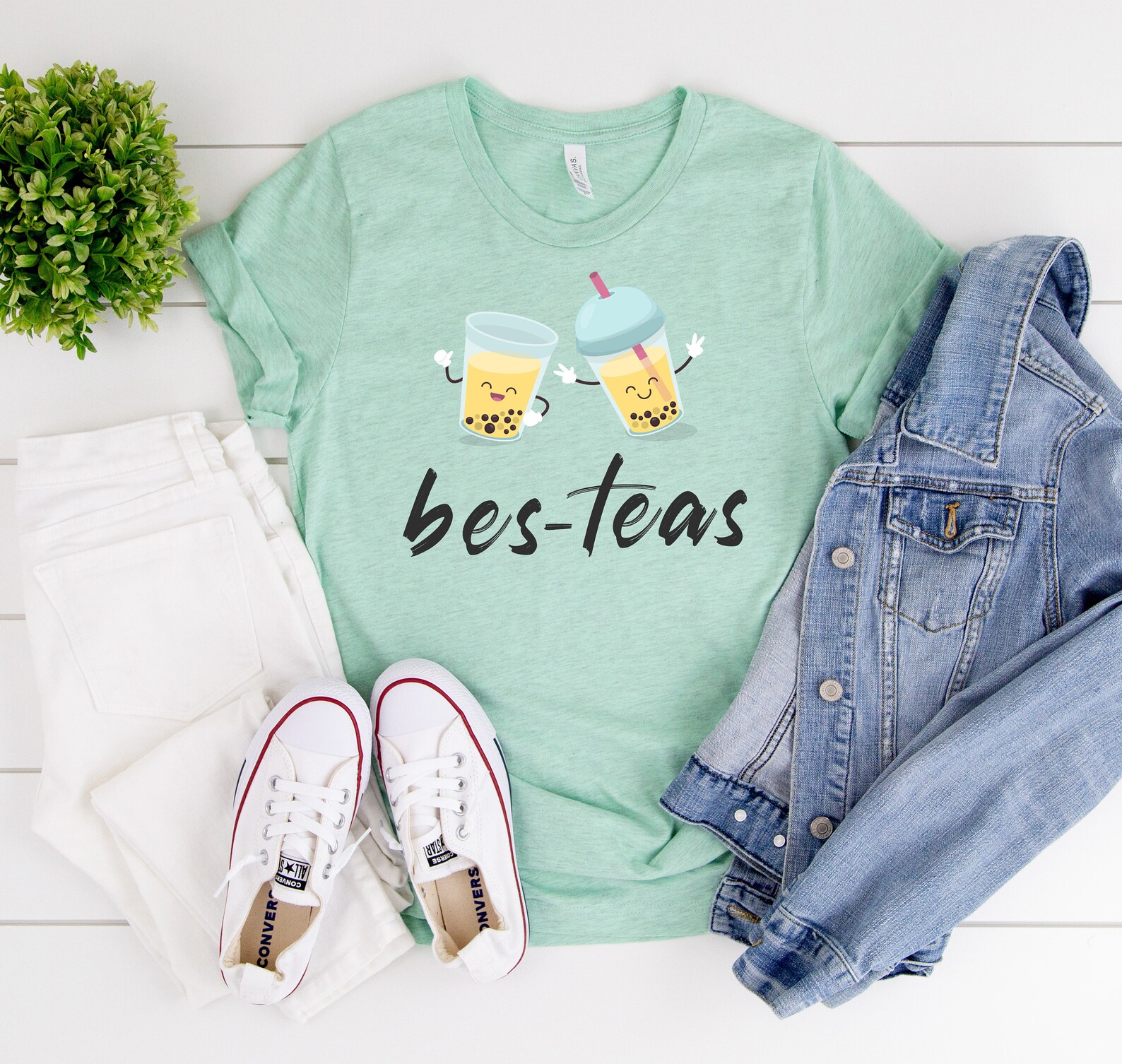 Bes-teas T-shirt Cute Boba Bes Tea Best Friend Shirt Gift | Etsy