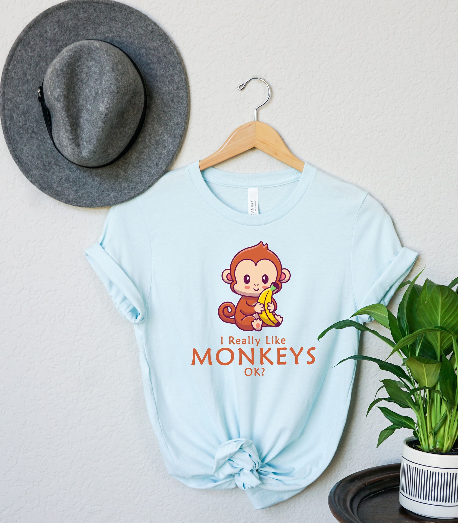 I Just Really Like Monkeys Ok? T-shirt | I Love Monkeys Shirt | Cute ...