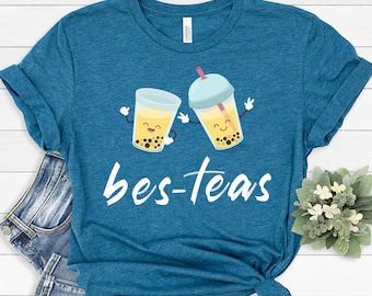 Black Bes-teas Shirt Boba Bubble Tea Lover Milk Tea Lover - Etsy