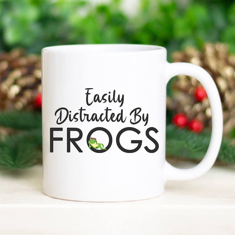 Easily Distracted by Frogs Mug | Funny I Love Frogs Mug | Cute Frog Tee ...