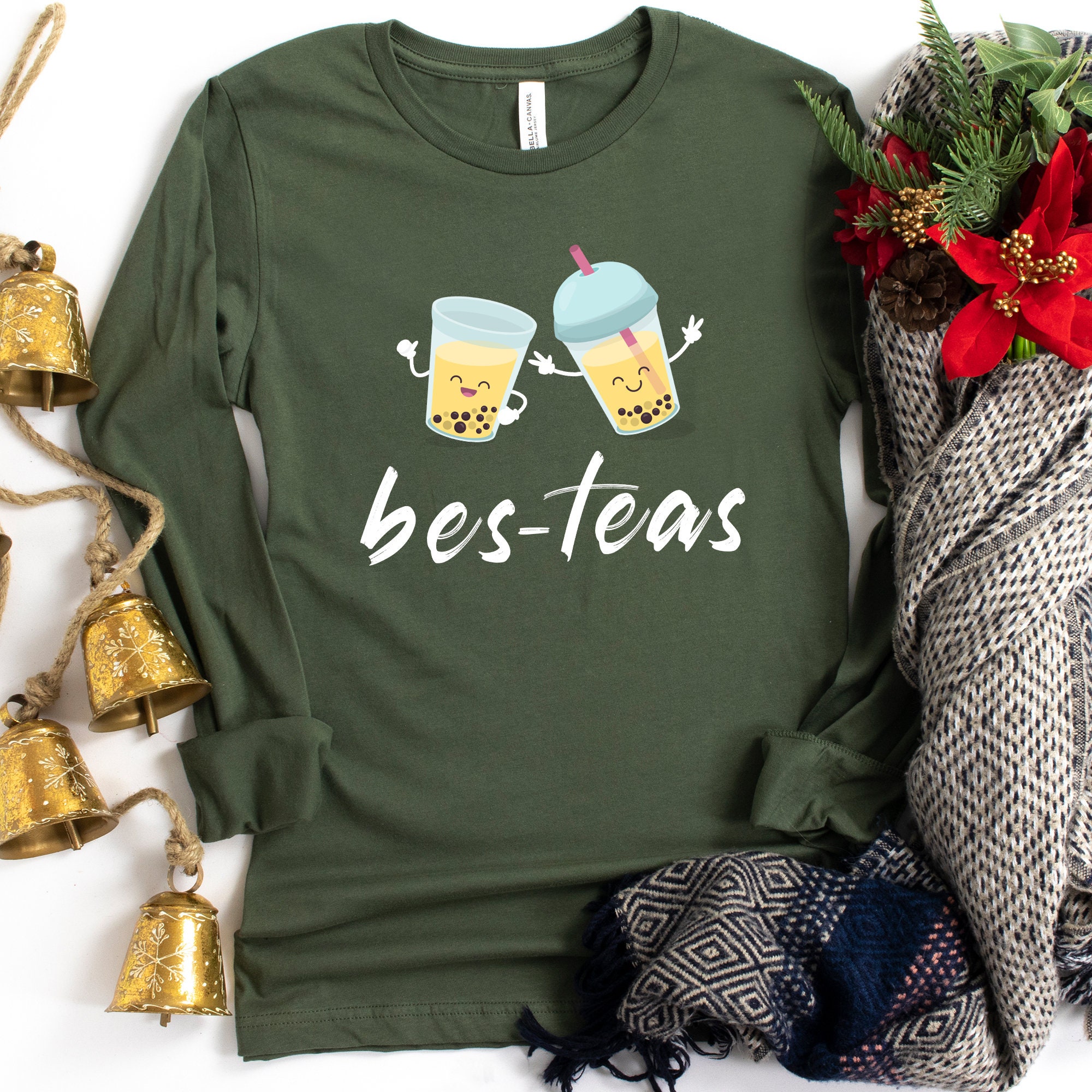 Bes-teas Sweatshirt Cute Boba Bes Tea Best Friend Cozy - Etsy