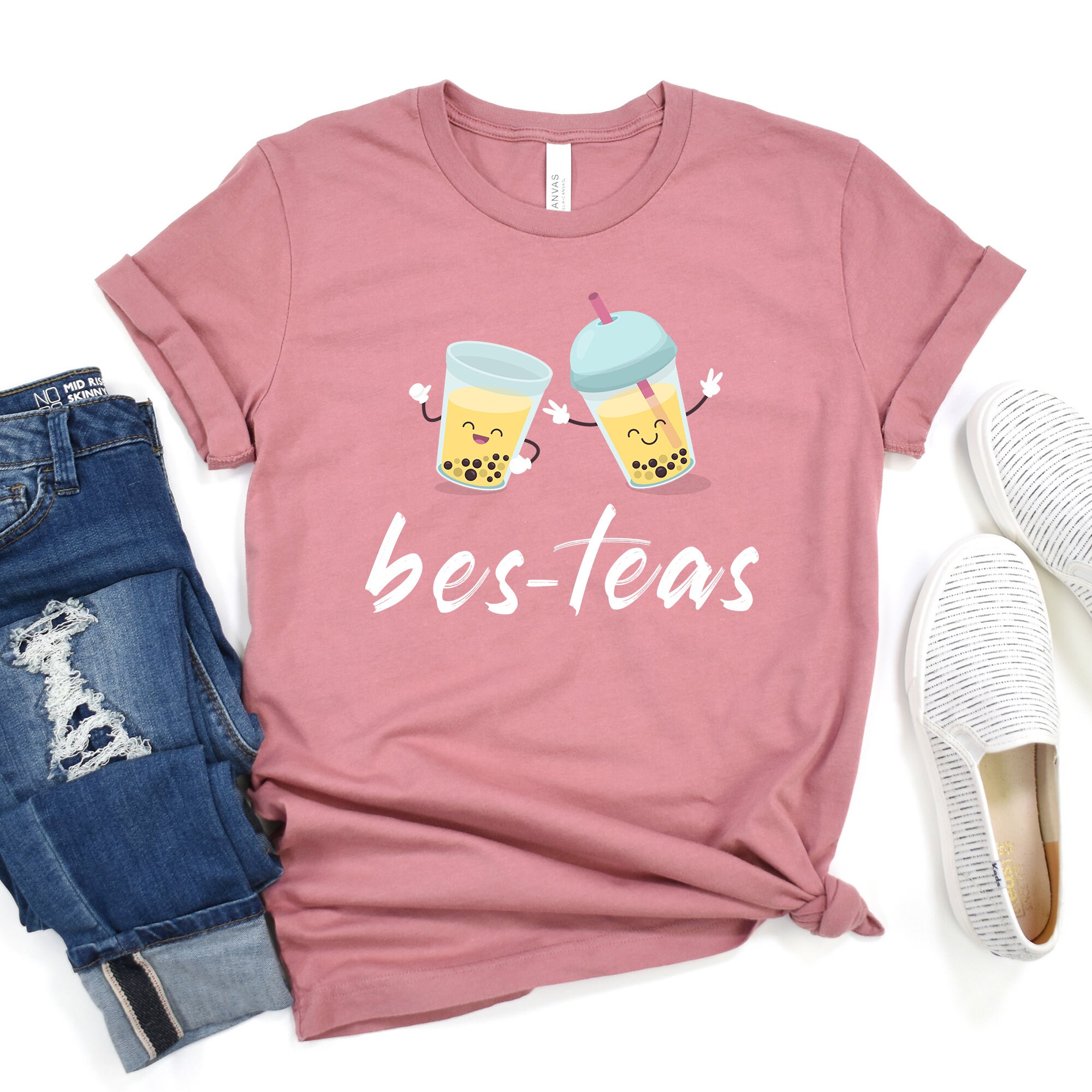 Bes-teas T-shirt | Cute Boba Bes Tea Best Friend Shirt | Gift for ...