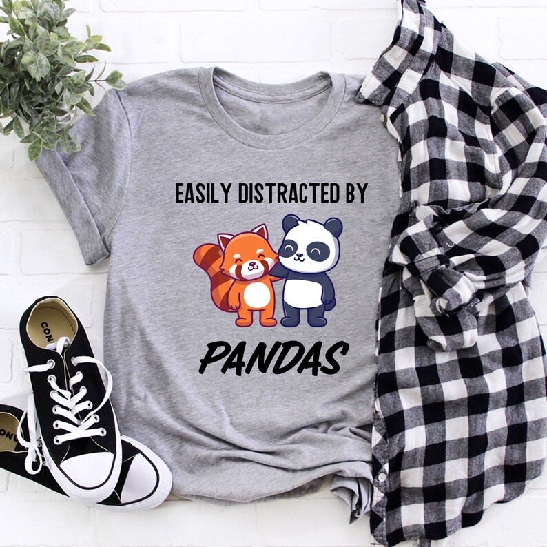 Easily Distracted by Pandas T-shirt I Really Like Pandas Ok - Etsy