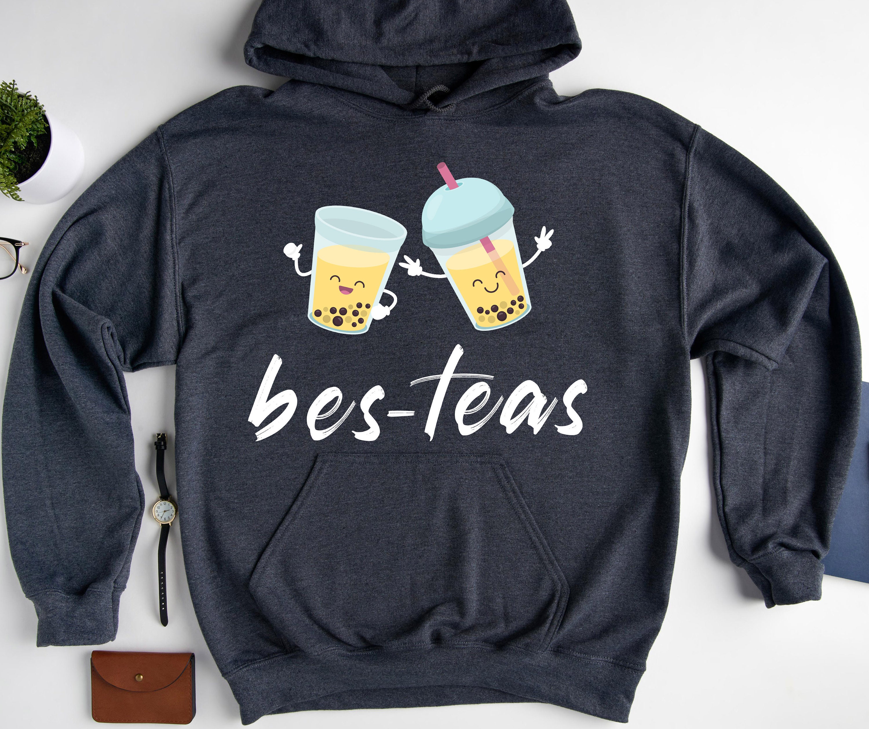 Bes-teas Sweatshirt Cute Boba Bes Tea Best Friend Cozy - Etsy