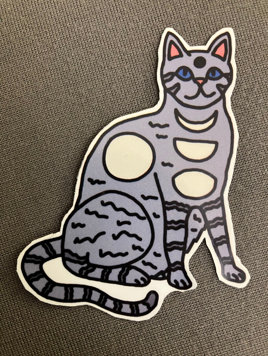 Lunar Phases Cat Sticker - Moon Phase Animal Stickers - Etsy