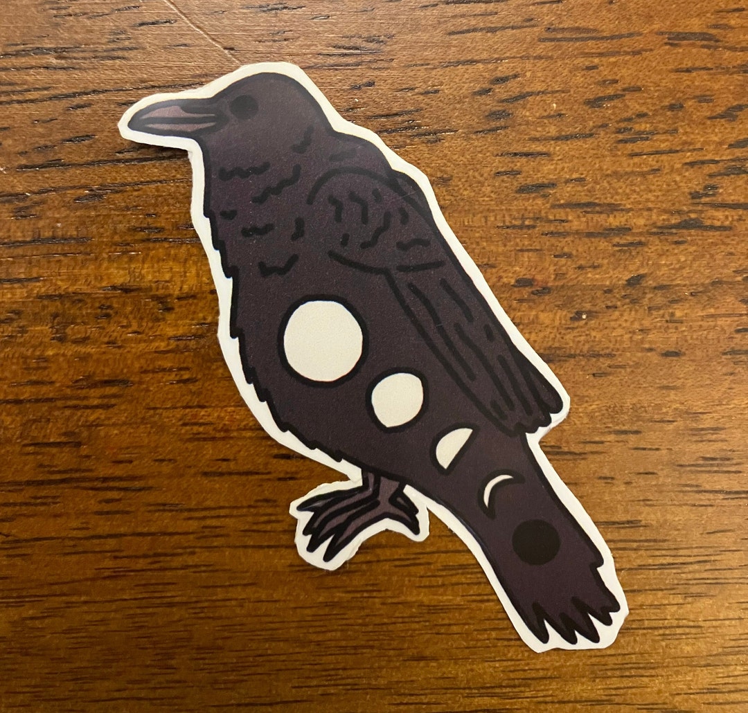 Lunar Phases Raven Sticker - Moon Phase Animal Stickers - Etsy