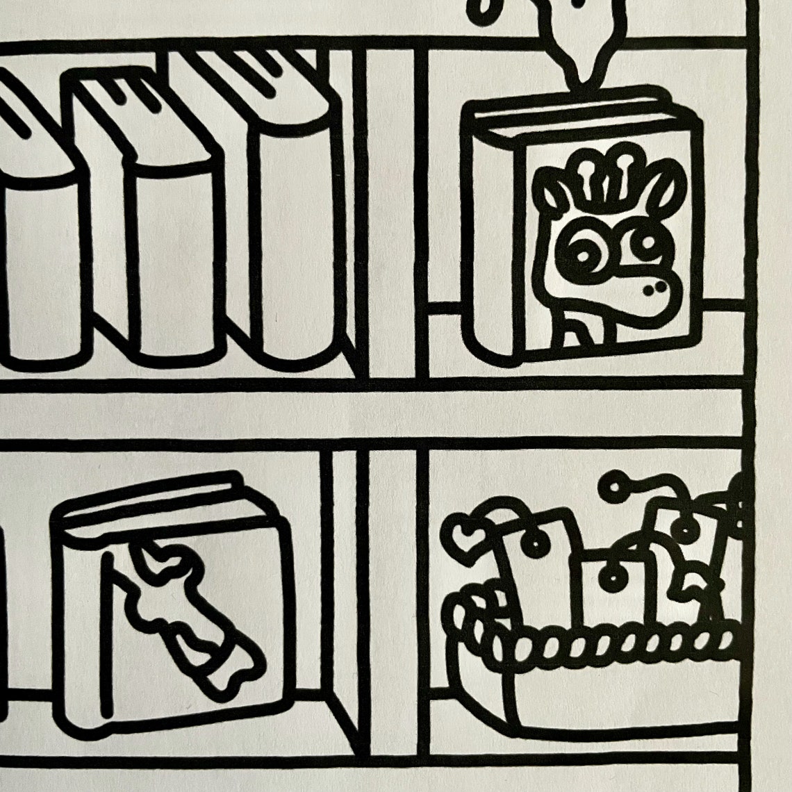 Giraffe Librarian Digital Download Coloring Page Funny Cute Animals PDF ...