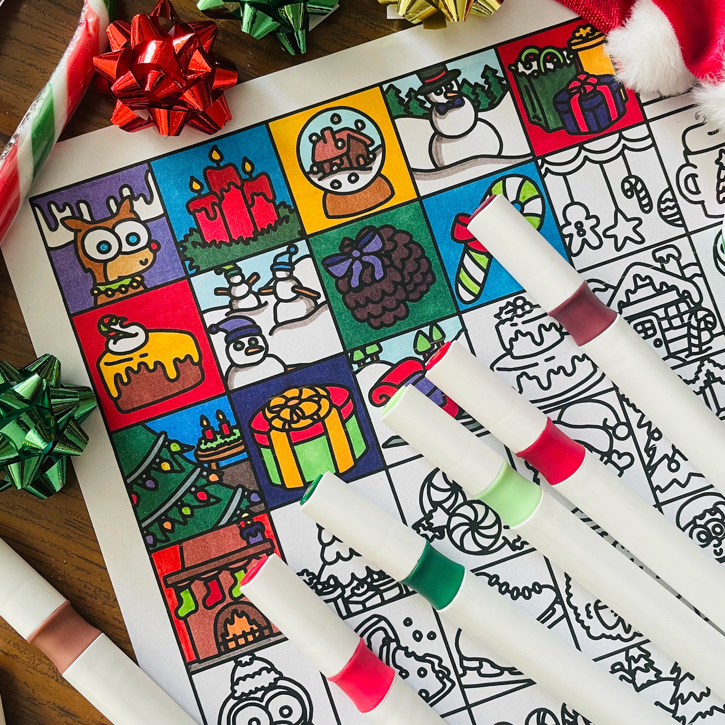 Christmas Collage Coloring Page | Festive Holiday Digital Download ...