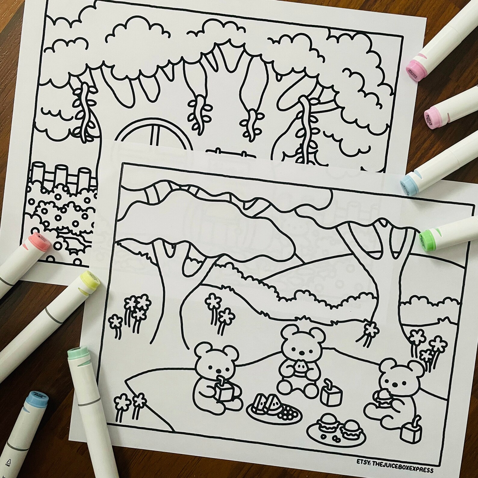 Cozy Bear Outdoor Adventures Digital Download Coloring Pages | 5 Comfy ...