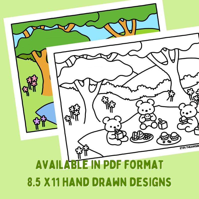 Cozy Bear Outdoor Adventures Digital Download Coloring Pages | 5 Comfy ...
