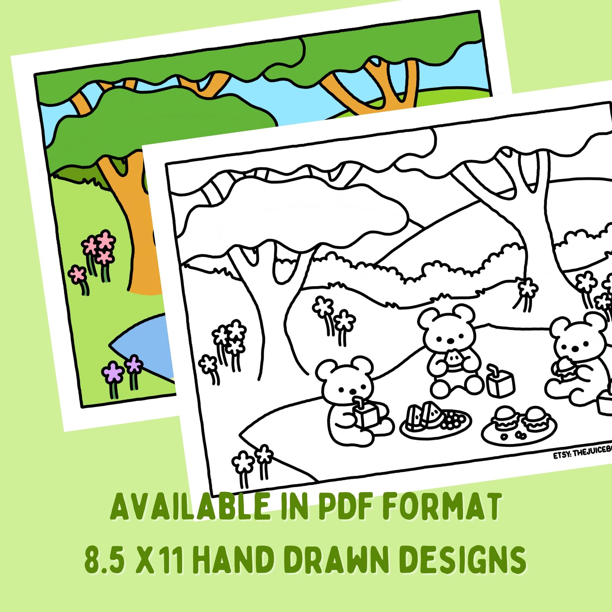 Cozy Bear Outdoor Adventures Digital Download Coloring Pages | 5 Comfy ...