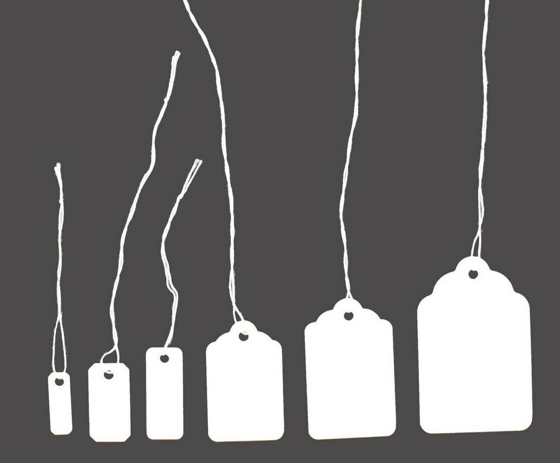 100 Pcs White Paper Price Tags Jewelry Price Tags With String - Etsy