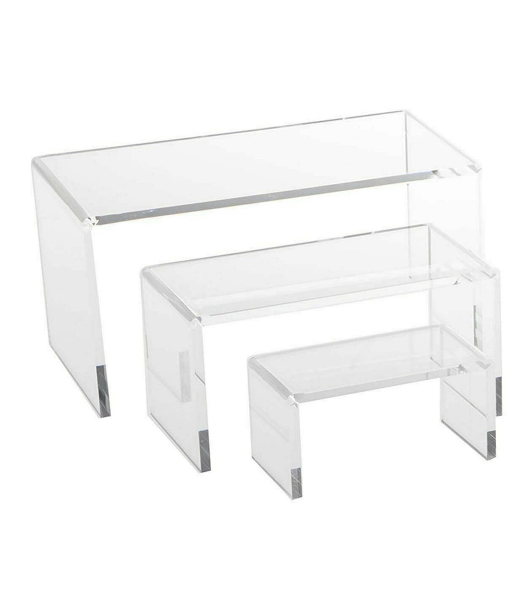 Clear Acrylic Riser Jewelry Showcase Fixture Counter Top Display Riser ...