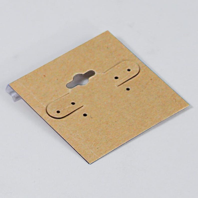Plain Khaki Kraft Hanging Earring Card Jewelry Display Flocked Card 2 X ...