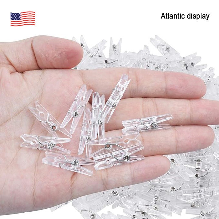 20 Pieces Clear Plastic Utility Paper Clip, Photo Paper Peg Pin ...