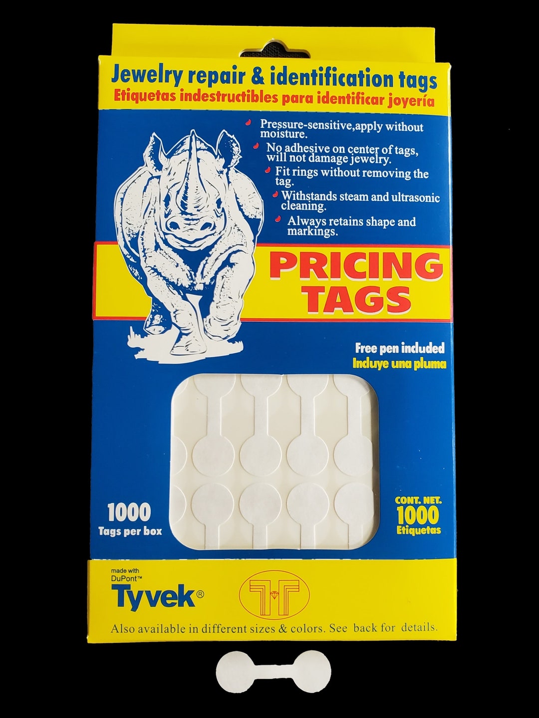 1000 PCS White Price Tags Stickers, Jewelry Round Barbell Labels ...